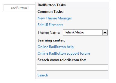 Design Time WinForms Button Control Telerik UI For WinForms