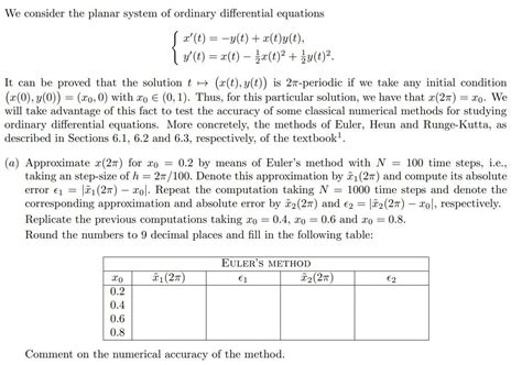 Solved Numerical Methods Use Matlab And Write Code Please Chegg Com