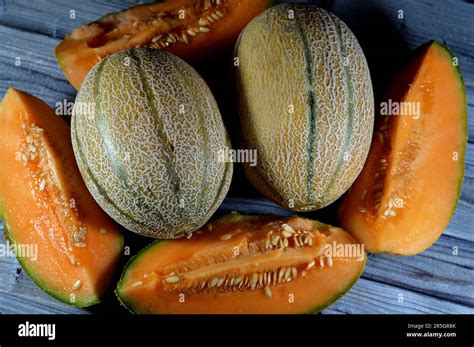 Muskmelon Cucumis Melo Or Melon A Species Of Cucumis That Has Been