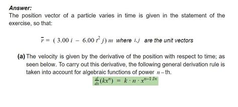The Vector Position Of A Particle Varies In Time According To The Expression R I T