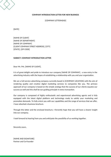 Free Printable Business Introduction Letter Templates Word Pdf