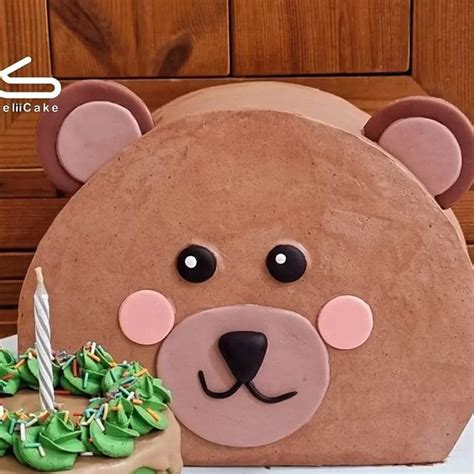 ‎کیکِ خانگی کاراملی‎ On Instagram‎ کیک خرسی با نمک برای تولد شهاب