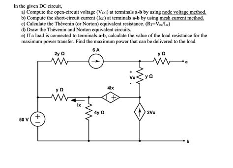 Solved In The Given DC Circuit A Compute The Open Circuit Chegg
