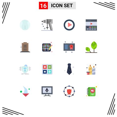 Set Of 16 Commercial Flat Colors Pack For Living User Video Interface Header Editable Pack Of