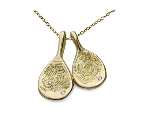 תליוני טביעת אצבע טיפות מבורכות ויהלום תליון גדולבינוני Dinar Jewelry