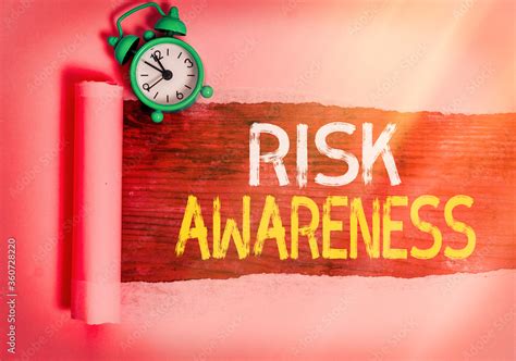 Text Sign Showing Risk Awareness Business Photo Showcasing Recognizing Factors That May Cause A