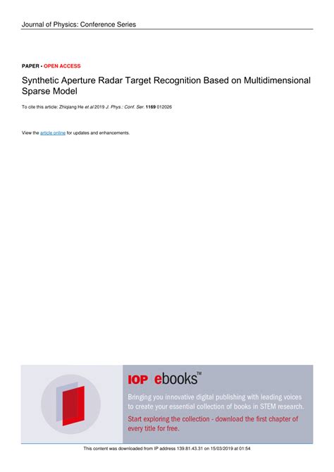 Pdf Synthetic Aperture Radar Target Recognition Based On