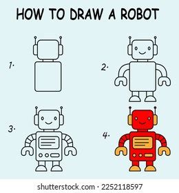 How Draw Cute Robot Good Drawing Stock Vector Royalty Free Shutterstock