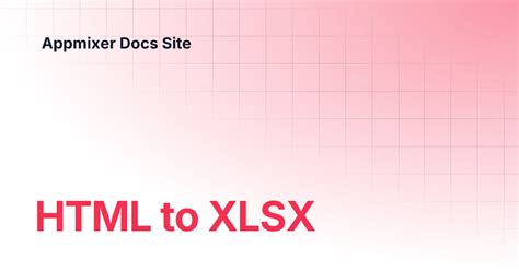 Html To Xlsx Appmixer Docs Site