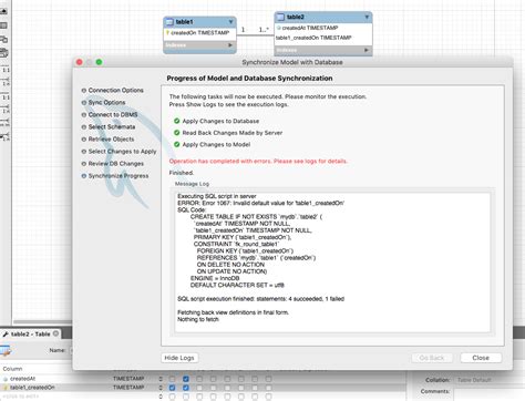 Sql Weird Mysql Model Synchronization Error Stack Overflow