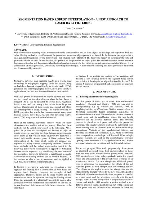 pdf segmentation based robust interpolation a new approach to laser