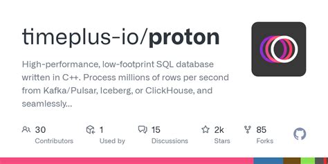 Github Timeplus Ioproton High Performance Low Footprint Sql Database Written In C