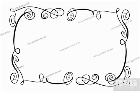 simple doodle scribble border sketch rectangular flourish vector