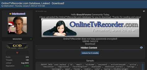 Hackmanac On Linkedin 🚨data Breach Alert Onlinetvrecorder Otr A