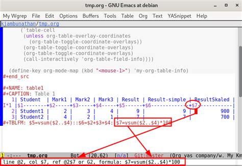 in org mode can i show the formula of the table cell at point in eldoc