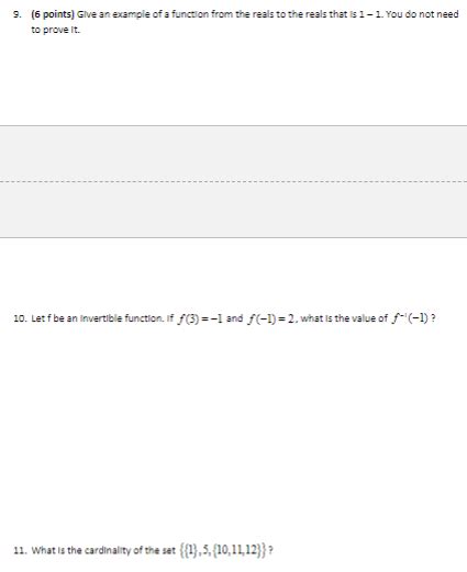 Solved 9 6 Points Give An Example Of A Function From The