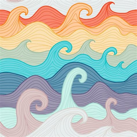 Abstract Sea Background Seamless Pattern For Your Vector Image