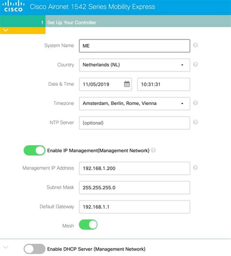 configure p2p mesh link with ethernet bridging on mobility express aps