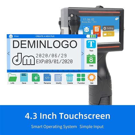 Handheld Printer Portable Inkjet Printer High Definition Inkjet Code Printer With 4 3 Inch Led