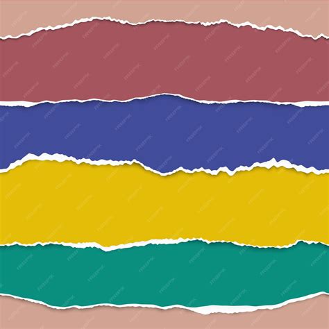 찢어진 종이 가장자리 매끄러운 테두리 다채로운 페이지는 웹 배너 광고 포스터 개인 카드 및 초대장 디자인용 클린 시트 벡터