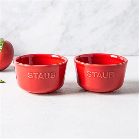 Staub Made In Portugal Ramekin Set Of 2 Cherrywhite Kitchen