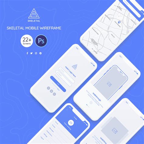 Skeletal Mobile Wireframe Ui Elements Templatemonster