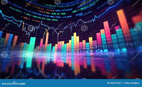 Dynamic Financial Graph Visualization With Colorful Bars Generative Ai Stock Image Image Of