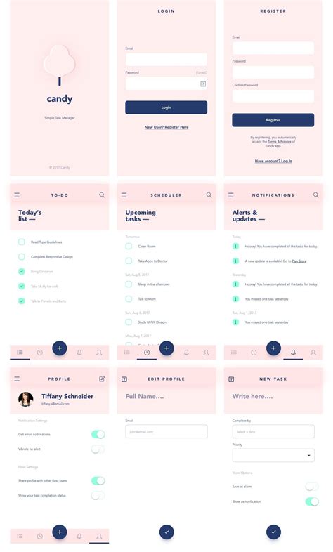 Candy粉色待办事项应用ui素材ui设计ui教程 Uirush素材库net