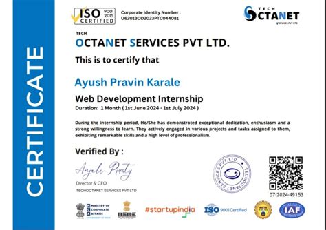 Ayush Karale On Linkedin Octanet Octanet Careergrowth Internship