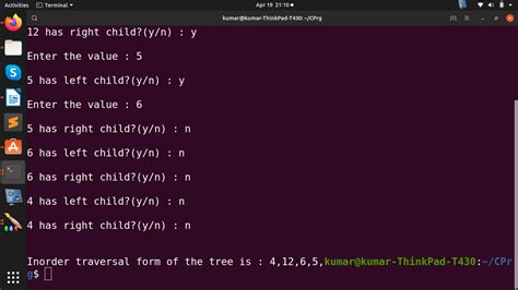 Binary Tree Creation And Traversal Using C Coding