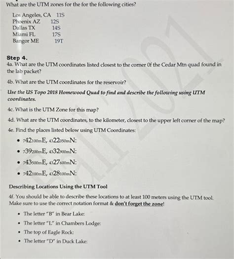 what are the utm zones for the for the following