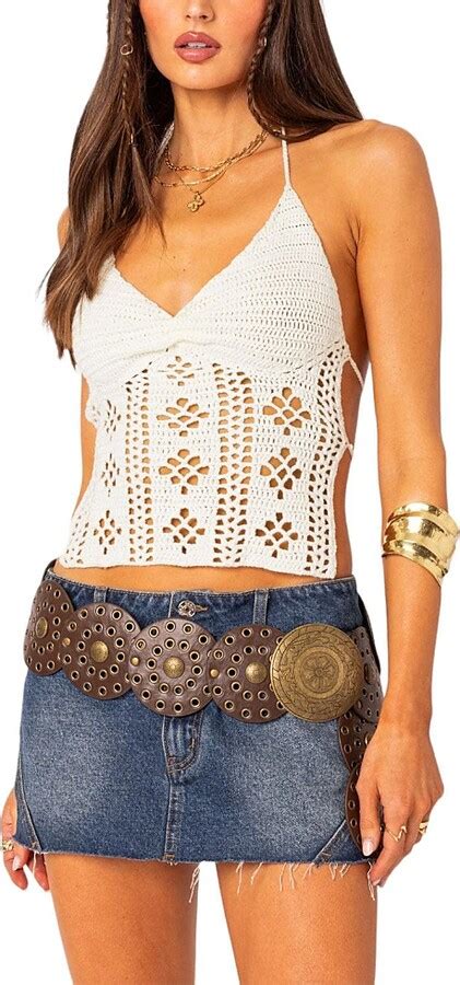 Edikted Jada Open Back Crochet Top ShopStyle