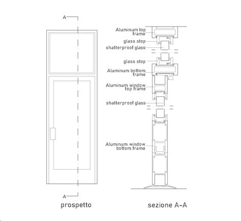 Aluminium Door Frame Cad Details