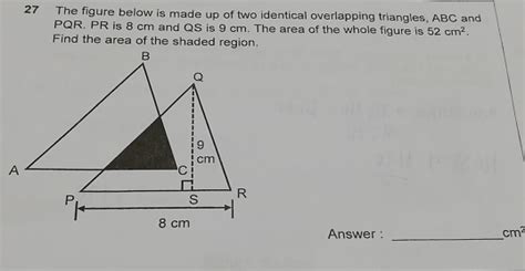 Solved 27 The Figure Below Is Made Up Of Two Identical Overlapping