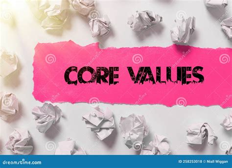 Handwriting Text Core Values Conceptual Photo Principles Which Guide