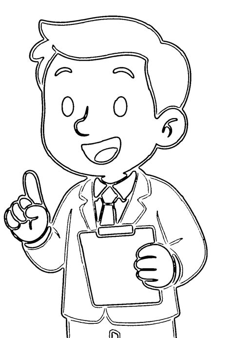 Gambar Mewarnai Guru Dan Murid Kelas Sekolah Teacher School Coloring Page