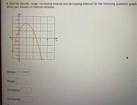 solved 8 find the domain range increasing interval and