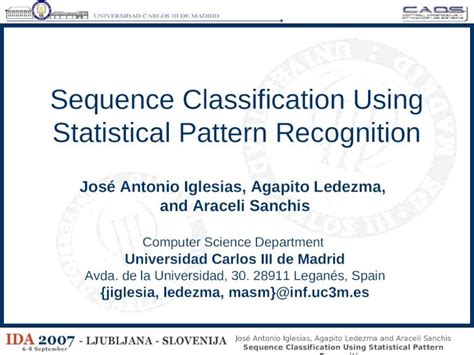 ppt sequence classification using statistical pattern recognition