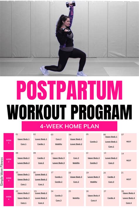 4 Week Postpartum Workout Program Simple Mom Fitness