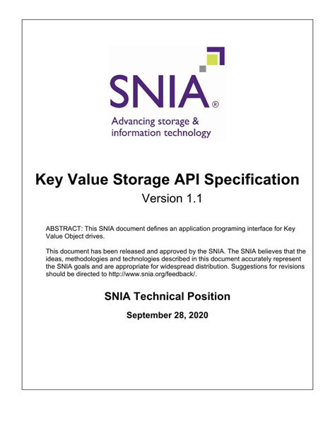 Pdf Key Value Storage Api Specificationtable Of Contents 1 Scope 8 2 References In
