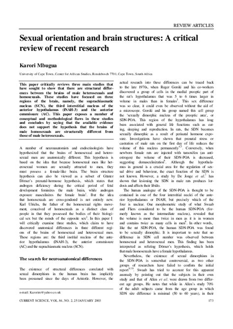 Pdf Sexual Orientation And Brain Structures A Critical Review Of
