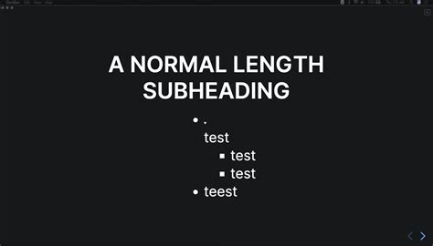 presentation mode buggy nested list rendering and unusable default css