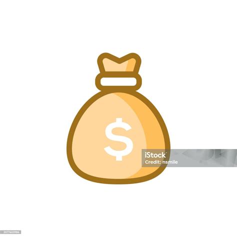 벡터 돈 가방 벡터 고립 된 아이콘입니다 이모티콘 일러스트 동전 자루 벡터 이모티콘 3차원 형태에 대한 스톡 벡터 아트 및 기타 이미지 3차원 형태 가방 개념