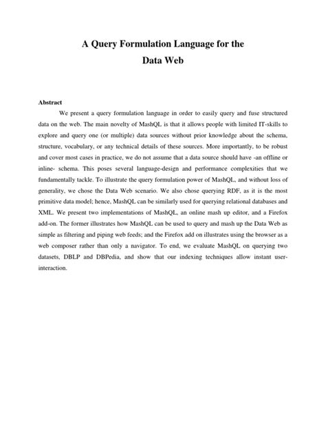 A Query Formulation Language For The Data Web Pdf Xml Schema