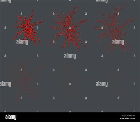 Exploding Fireworks Explosion Animation Confetti Vector Illustration