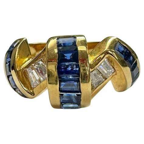 Sapphire Diamond Yellow Gold 18k Ring For Sale At 1stdibs Ati Br Ch