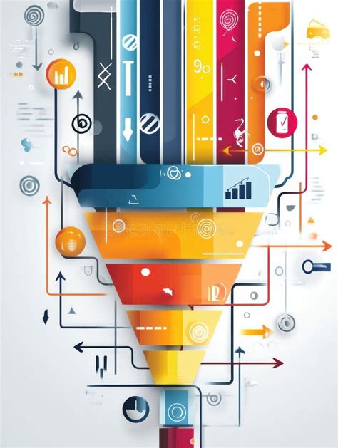 Business Funnel Illustration Showcasing Conversion Icons Arrows And Process Flow For Effective