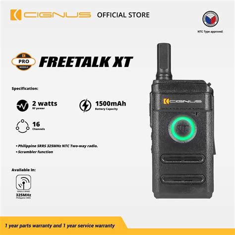 CIGNUS PRO Model FREETALK XT License Free Two Way Radio Shopee Philippines