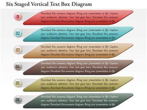 Business Diagram Six Staged Vertical Text Box Diagram Presentation Template