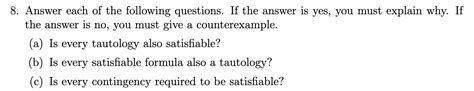Solved Answer Each Of The Following Questions If The Chegg